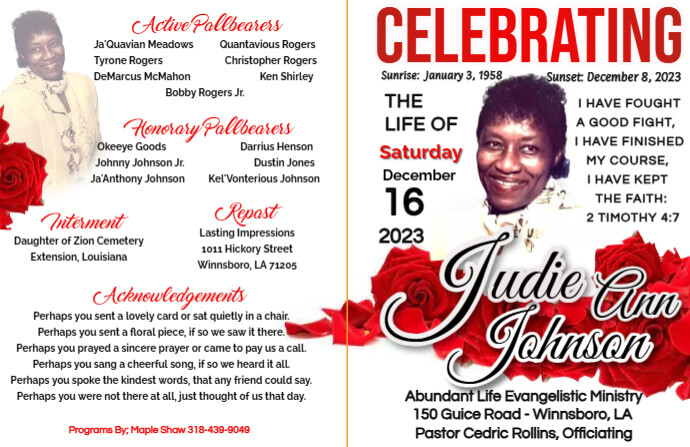 White & Golden Magazine Style Funeral Program | PosterMyWall