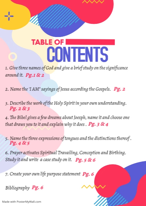 Copy of Table of Content Template | PosterMyWall
