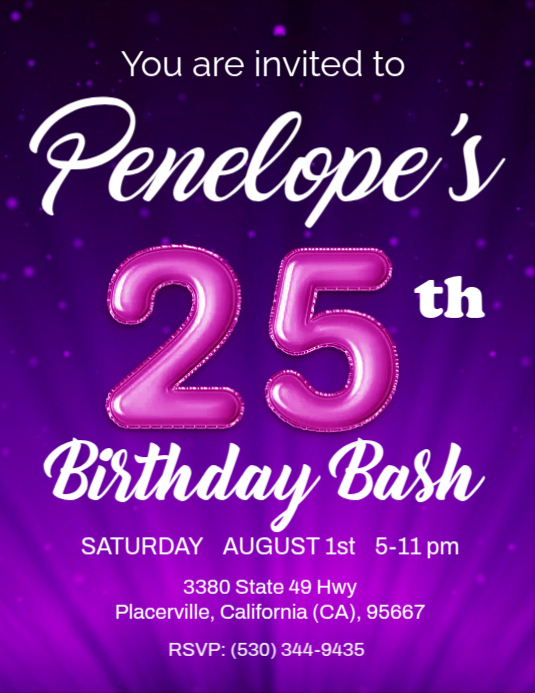 25th birthday Templat | PosterMyWall