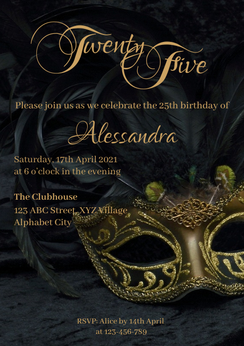 25th Birthday Invitation Template | PosterMyWall