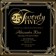 25th Birthday Invitation Template | PosterMyWall