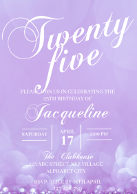 25th Birthday Invitation 3 Template | PosterMyWall