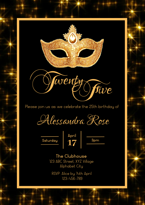 25th Birthday Invitation Template | PosterMyWall