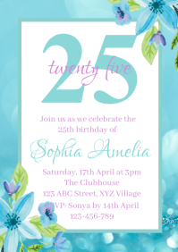 25th Birthday Invitation 3 Template | PosterMyWall