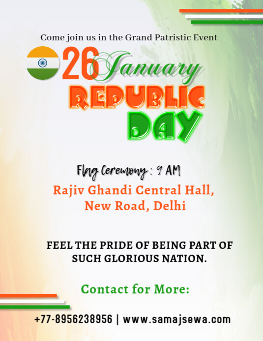 26 january republic day invitation Template | PosterMyWall