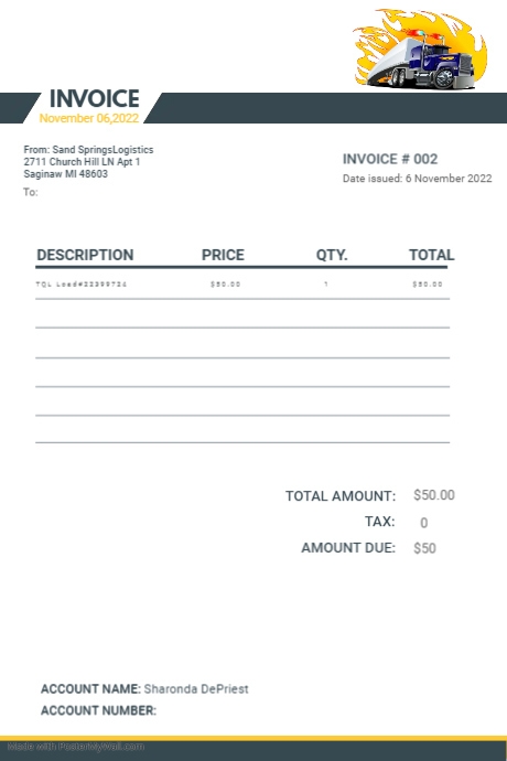 Modern Work Digital Invoice | PosterMyWall