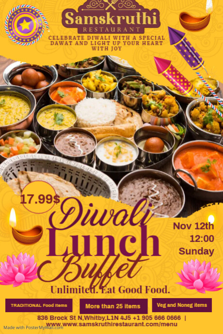 Copy of Diwali Buffet Service Poster Template | PosterMyWall