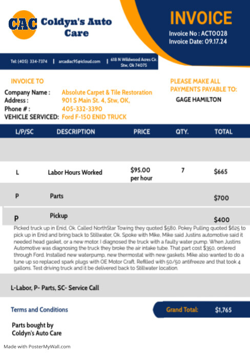 INVOICE | PosterMyWall