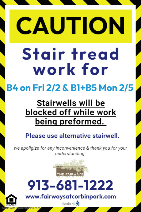 Caution Stair Treading Notice | PosterMyWall