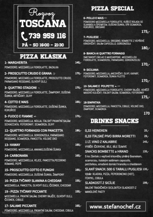 Copia di chalkboard restaurant pizza menu template | PosterMyWall
