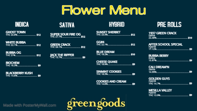 Flower Menu | PosterMyWall