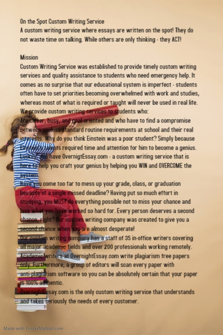 On the Spot Custom Writing Service | PosterMyWall