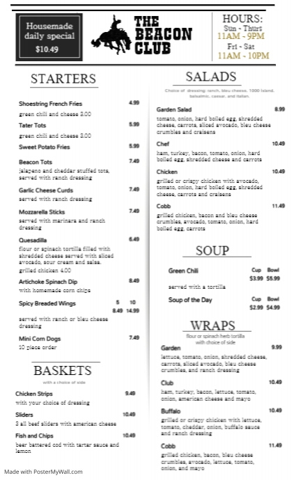 Copy of FRONT SIDE MENU | PosterMyWall