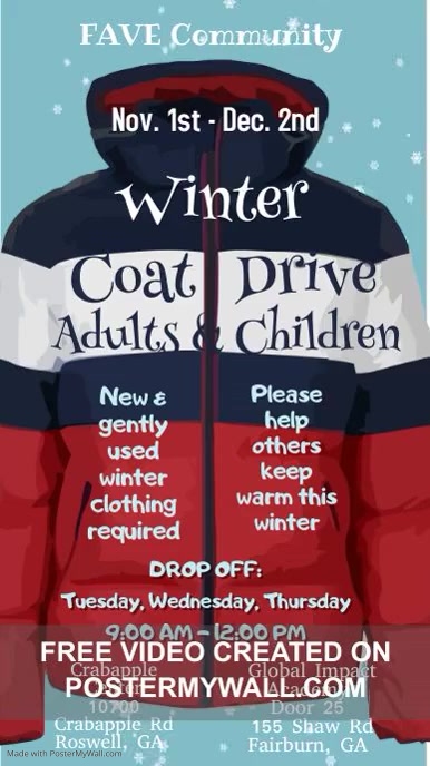 Winter Clothing Drive Video Template | PosterMyWall