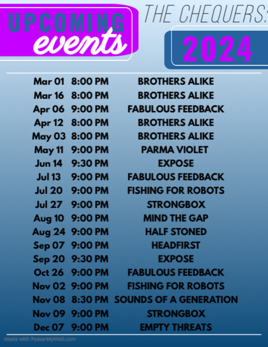 Calendar of Upcoming Events Schedule Flyer | PosterMyWall