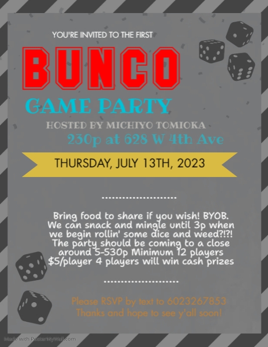 Copy of Bunco Night Flyer | PosterMyWall