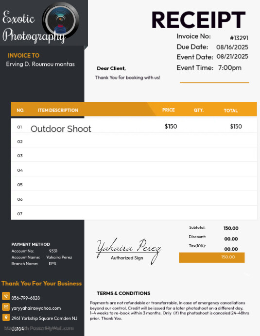 Copy of Creative Design Invoice Template | PosterMyWall