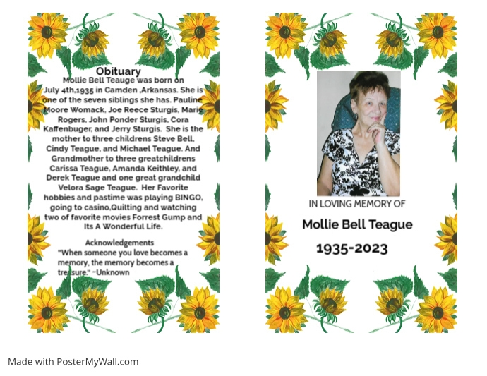 Printable Funeral Memorial Program Template | PosterMyWall