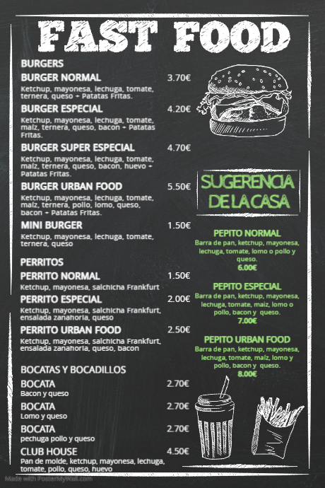 Copia de Fast Food Menu Template | PosterMyWall
