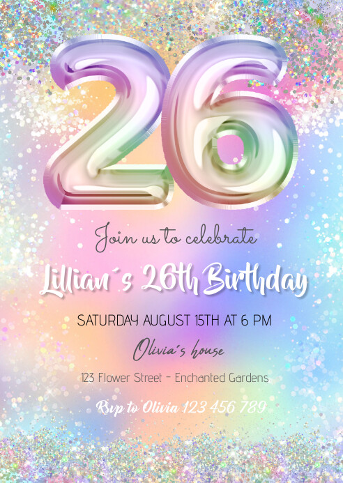 26th Birthday Invitation templates | PosterMyWall
