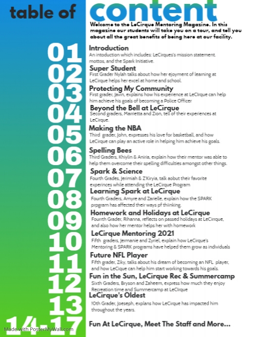 Copy of Copy of table of content a4 template | PosterMyWall