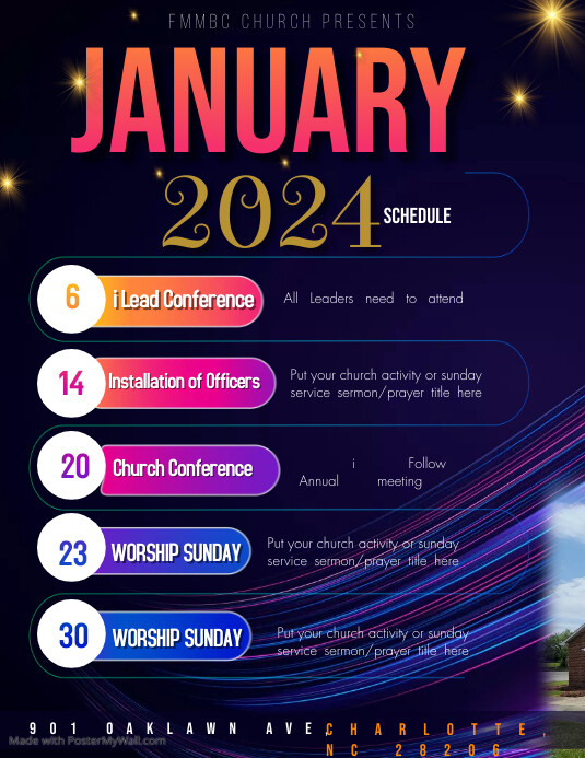 Monthly Schedule | PosterMyWall