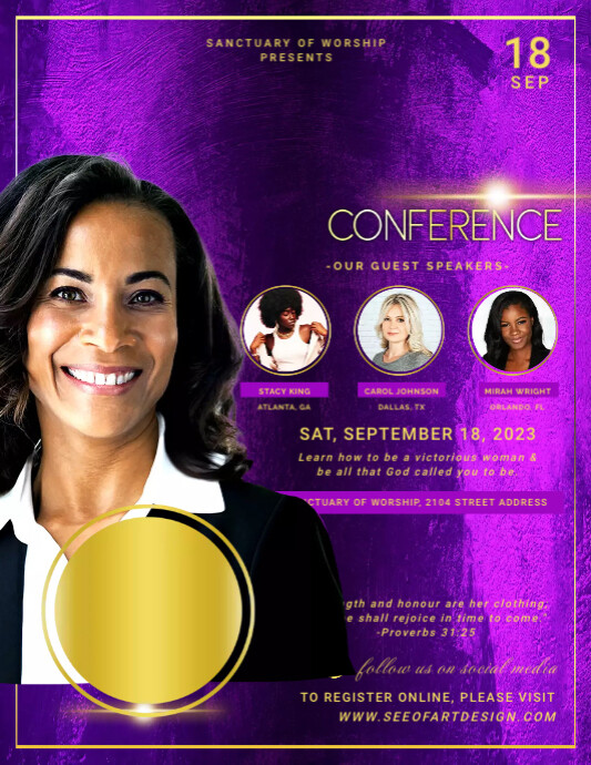 Gold & Purple Professional Church Conference | PosterMyWall