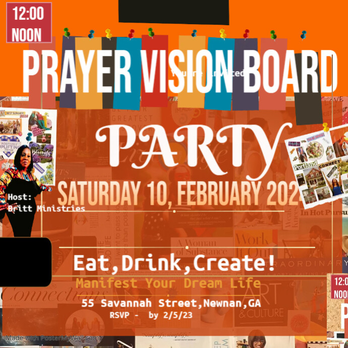 Vision board party travel invitation | PosterMyWall