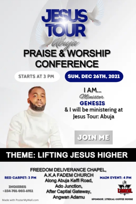 Copy of Genesis "Jesus Tour" Church Flyer Template | PosterMyWall