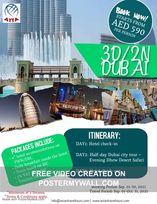 Copy of TRIP Dubai Travel Tour Flyer Template | PosterMyWall
