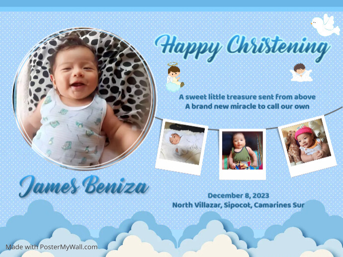 Baby Boy Baptism | PosterMyWall