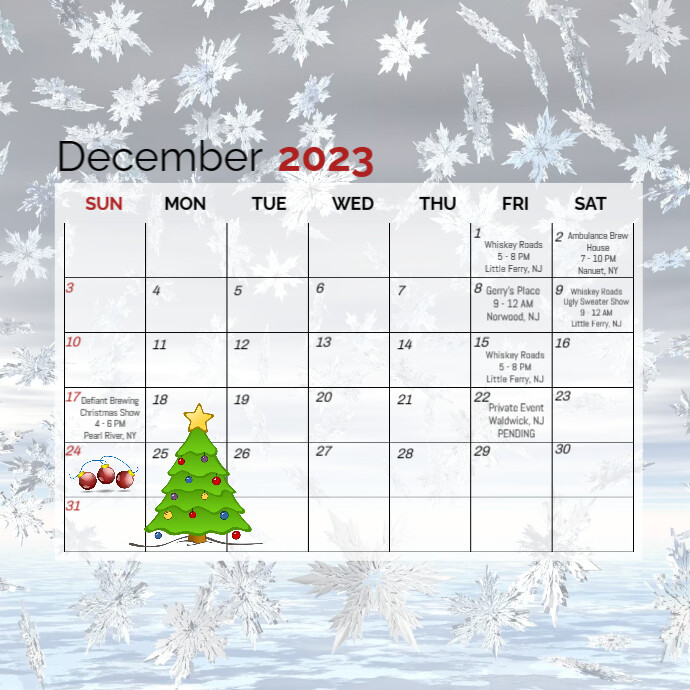 Printable calendar template 2023 december | PosterMyWall