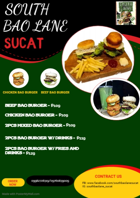 Copy of Copy of Black and Yellow Fast Food Menu Design | PosterMyWall