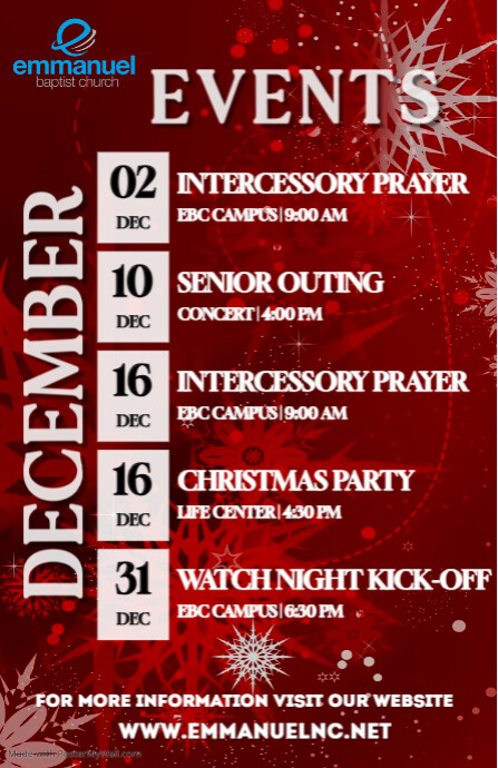 Christmas calendar, Christmas events,calendar | PosterMyWall