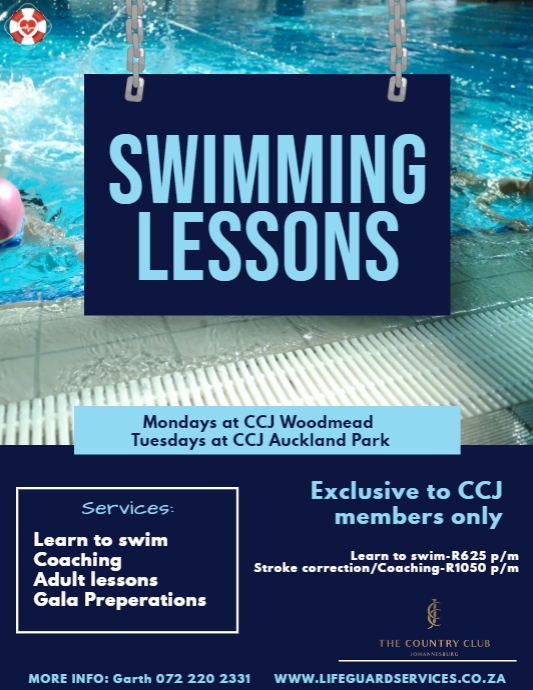swimming lessons flyer template | PosterMyWall