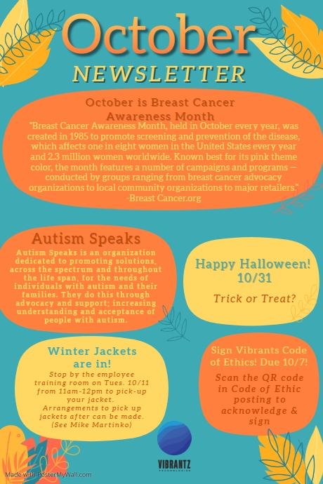 I love Color Fall Theme Newsletter | PosterMyWall