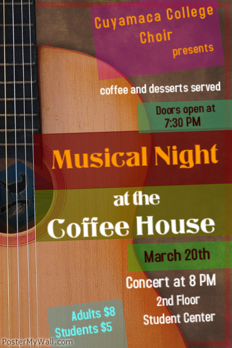 Cuyamaca College Choir Concert! | PosterMyWall