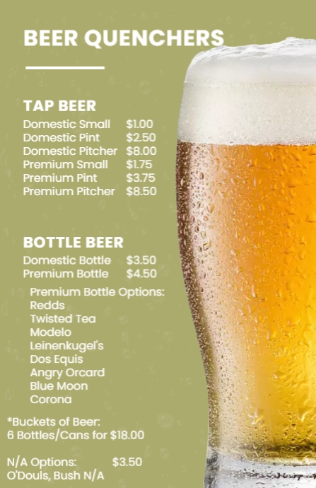 Beer Menu | PosterMyWall