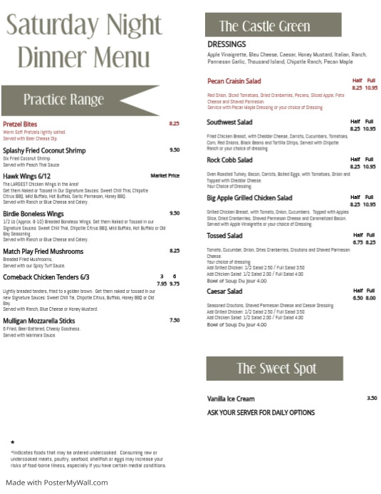 2025 Dinner Page 1 | PosterMyWall