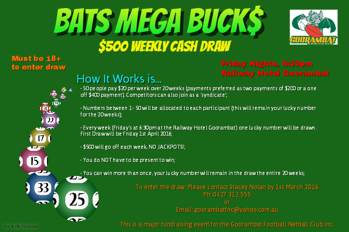 Bats Mega Bucks | PosterMyWall