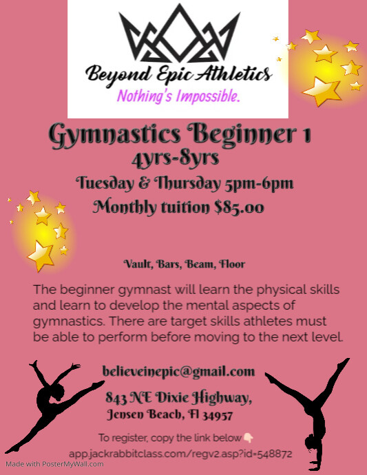 Copy of Gymnastics Beginner 1 2024 | PosterMyWall
