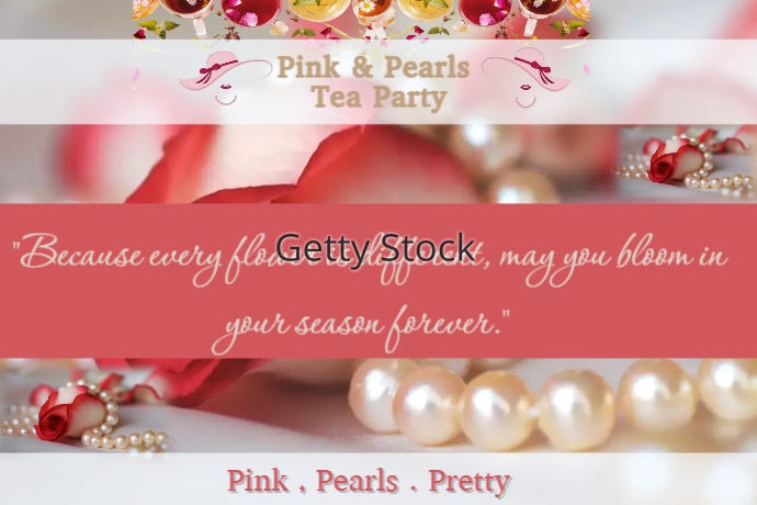 Copy of Pink & Pearls Tea Party Card for Tables | PosterMyWall