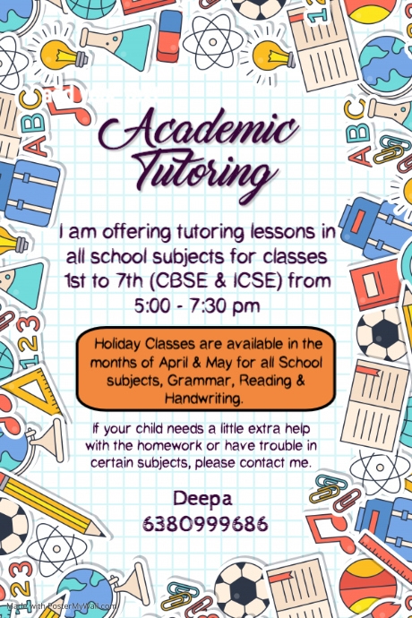 Copy of School tutoring advertisement flyer template | PosterMyWall