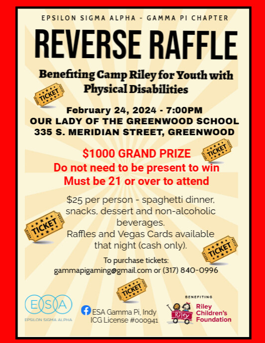 2024 Reverse Raffle | PosterMyWall