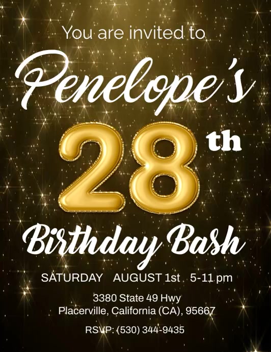 28th bday Template | PosterMyWall