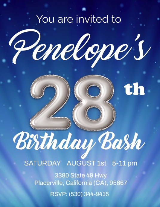 28th birthday Template | PosterMyWall