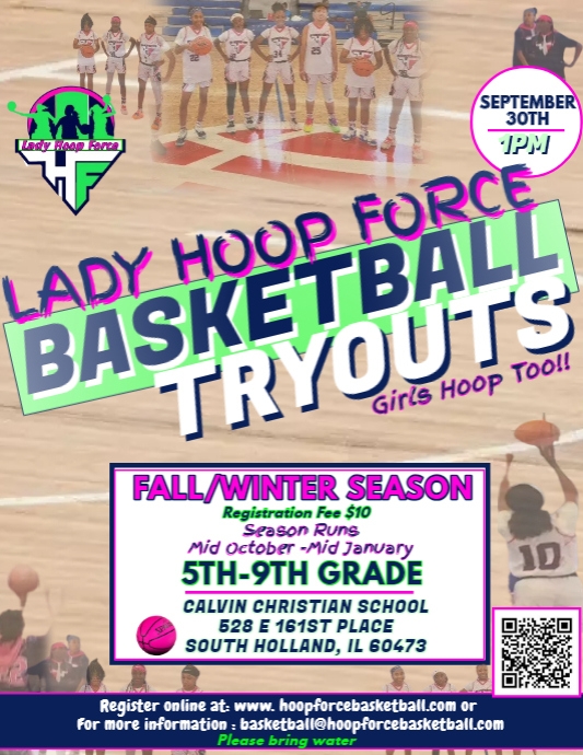 Copy of Girls Women Basketball Game Flyer Template | PosterMyWall