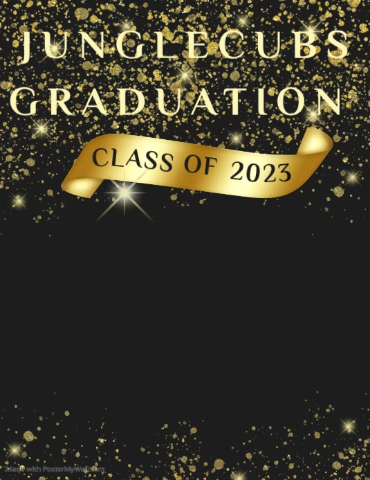 Black & Gold Sparkly Graduation Party Flyer | PosterMyWall