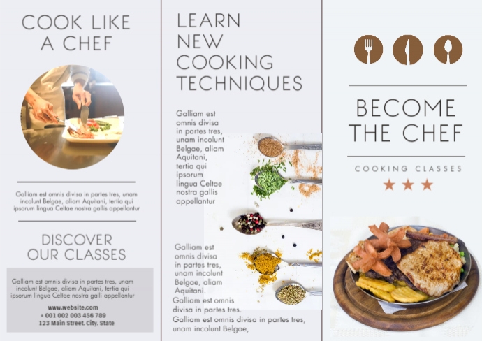 Copy of cooking classes trifold brochure advertisemen | PosterMyWall