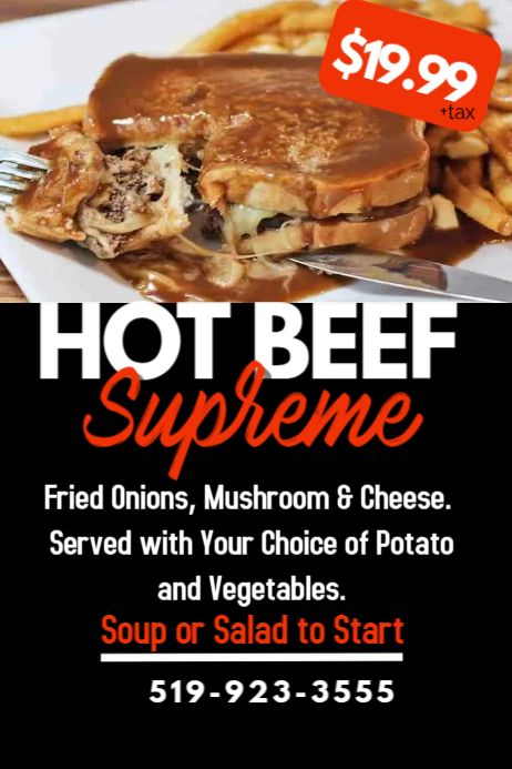 Copy of Hot Beef Supreme | PosterMyWall